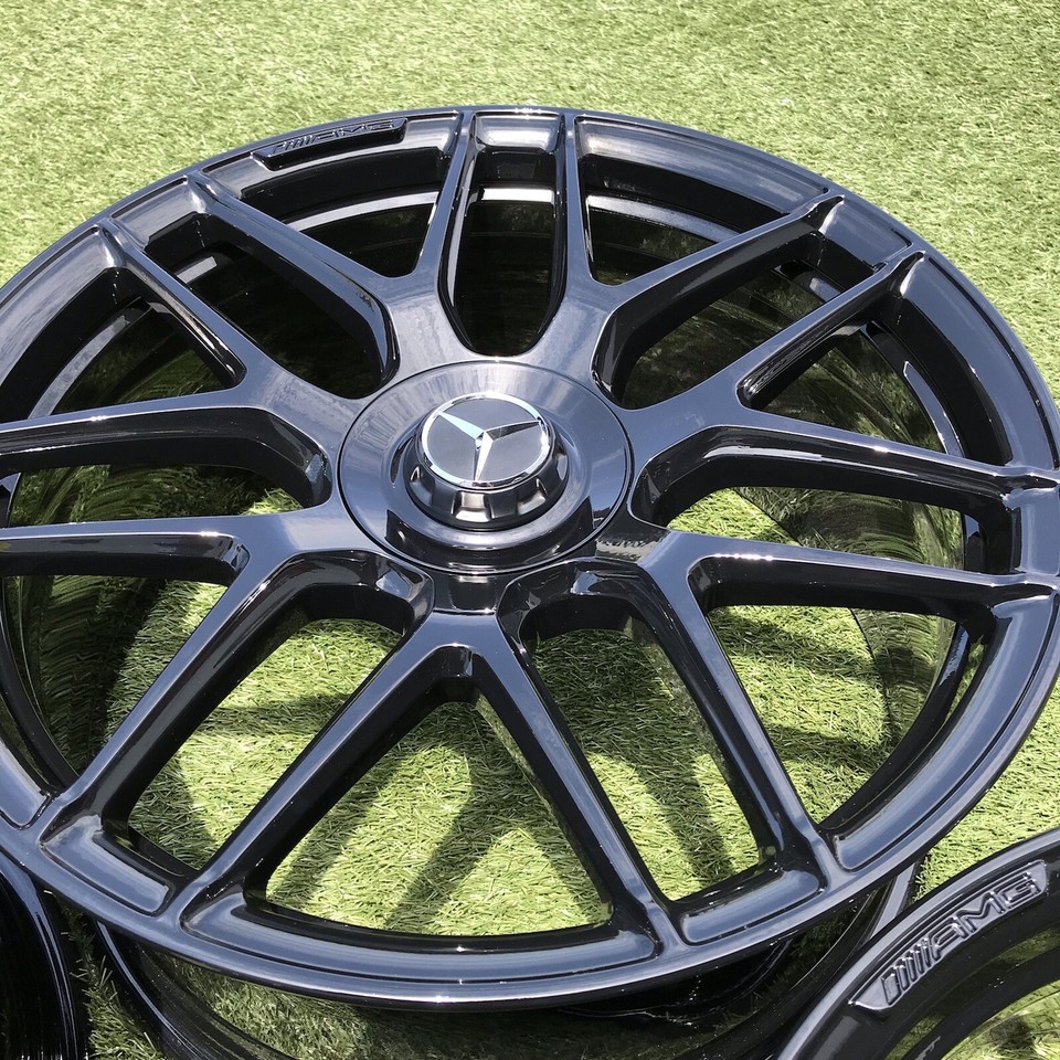 20" Mercedes AMG E63 Wheels Rims OEM Stock Factory Gloss Black Set 4 ...