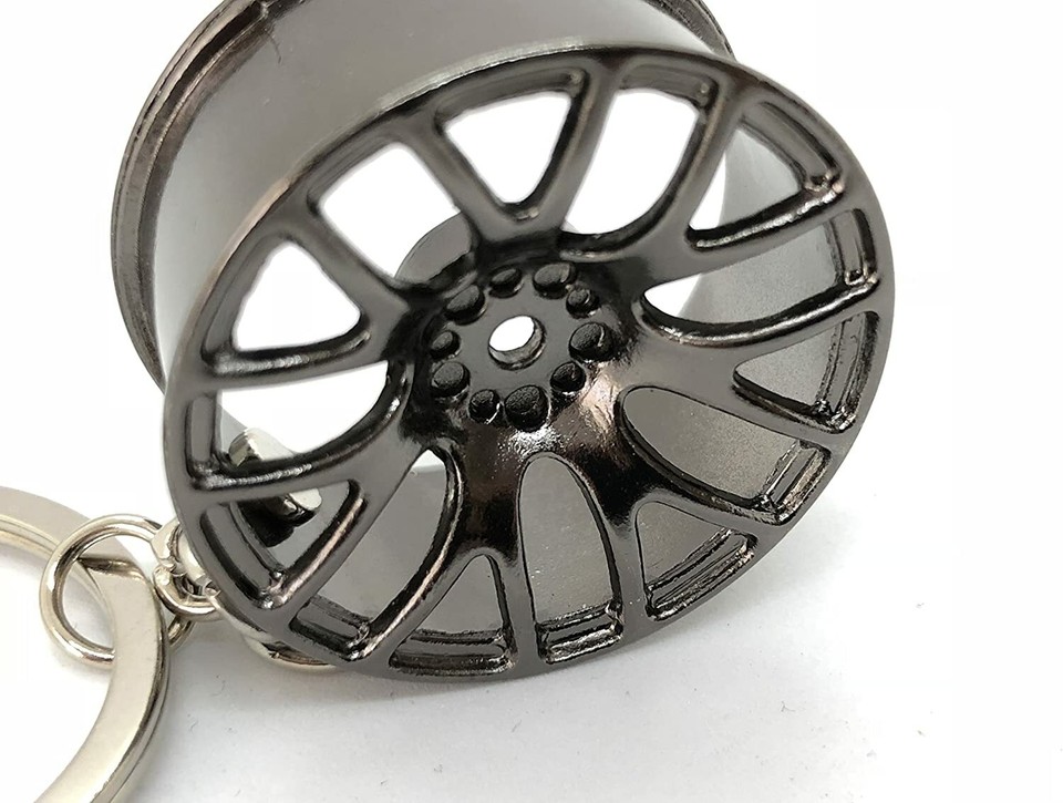 Gunmetal Wheel Keychain Automotive Part Car Gift Key Chain Ring | eBay
