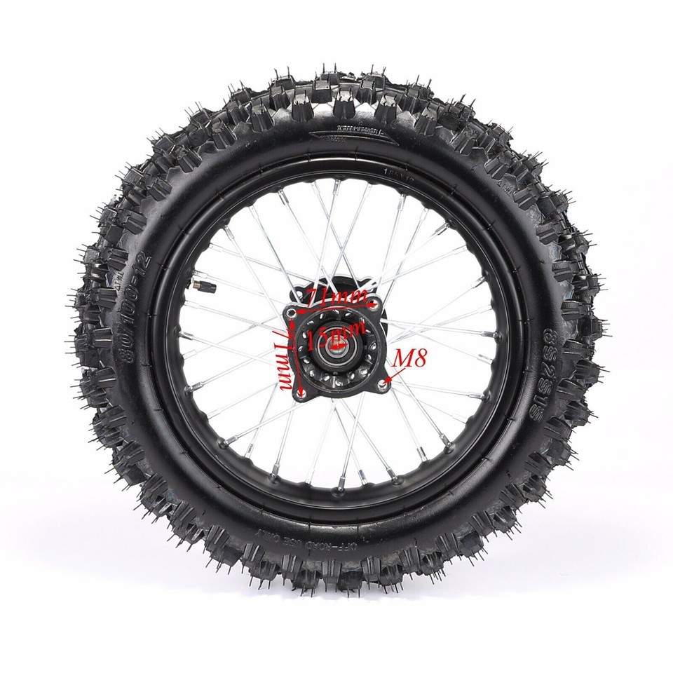 15mm Axle Rim 80/100-12 Tyre Wheel CRF 70cc 110cc 125cc Dirt PitPro Trail Bike | eBay Australia