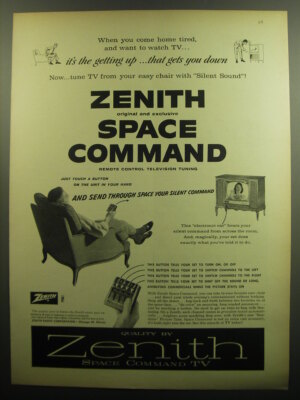 1958 Zenith Space Command Remote Control Ad - When you come home tired ...