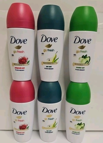 dove roll on deodorant women 50ml x3 or x6 scents pear-pomegranate ...