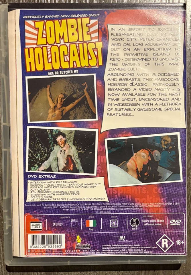 Zombie Holocaust A.K.A Dr Butcher MD DVD Region 4 PAL 9322225025592| eBay