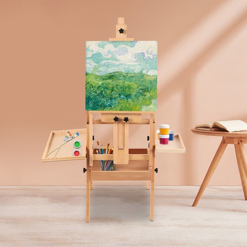 Adjustable Painting Board Stand, Foldable Wooden Painting Stand ...