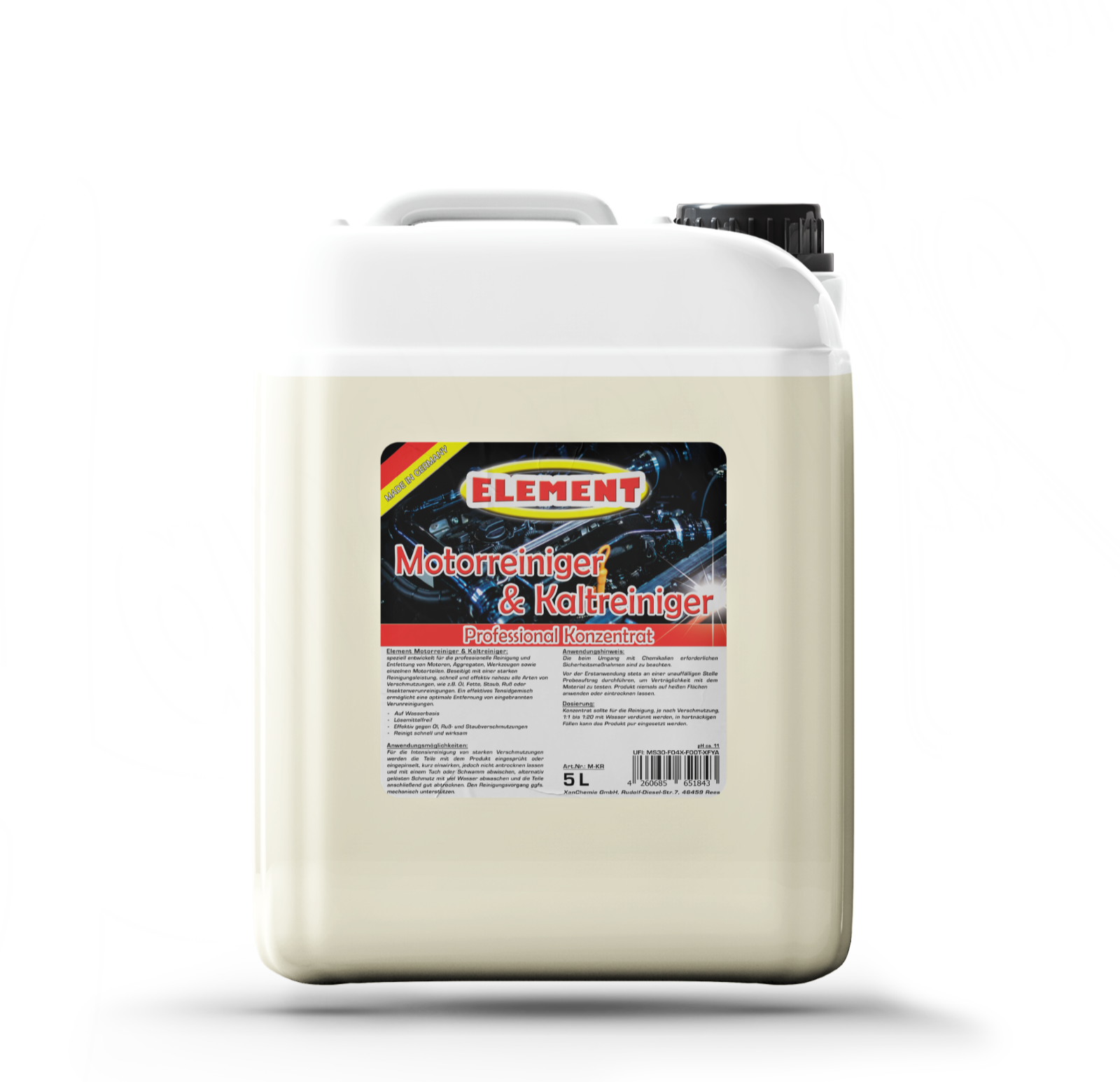 Element Motorreiniger 5 Liter, Kaltreiniger, Motorenreiniger, Entfetter ...