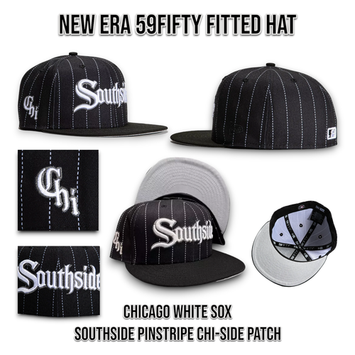 NEW ERA CHICAGO WHITE SOX 59FIFTY Hat SOUTHSIDE PINSTRIPE Chi-Side ...