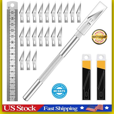 Kit Exacto Knife Set 20 Blade Refill Xacto For Leather Craft Pen Cutter ...