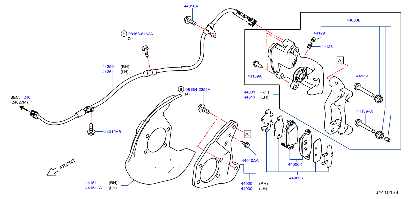 D4120-4ca0a Nissan Seal Kit-disc Brake D41204CA0A Genuine OEM Part for ...