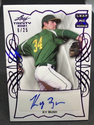 2021 LEAF TRINITY Baseball KY BUSH RC Signed AUTO /25 Angels | eBay