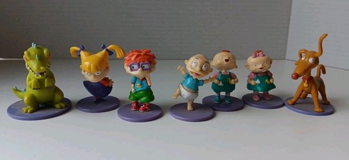 RUGRATS Lot of 7 FIGURE 2" PVC Figurines Toy Toppers Nickelodeon ...