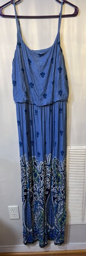 Women’s Cato Blue Floral Printed Sleeveless Full Length Summer Maxi ...