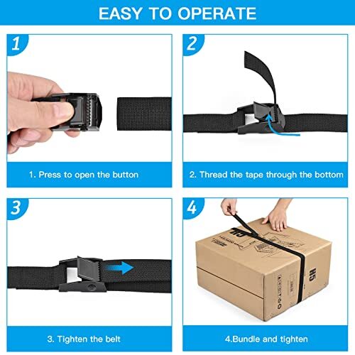 6 Pack Cam Buckle Cinch Straps Tie Down Lashing Straps for Cargo Trucks ...