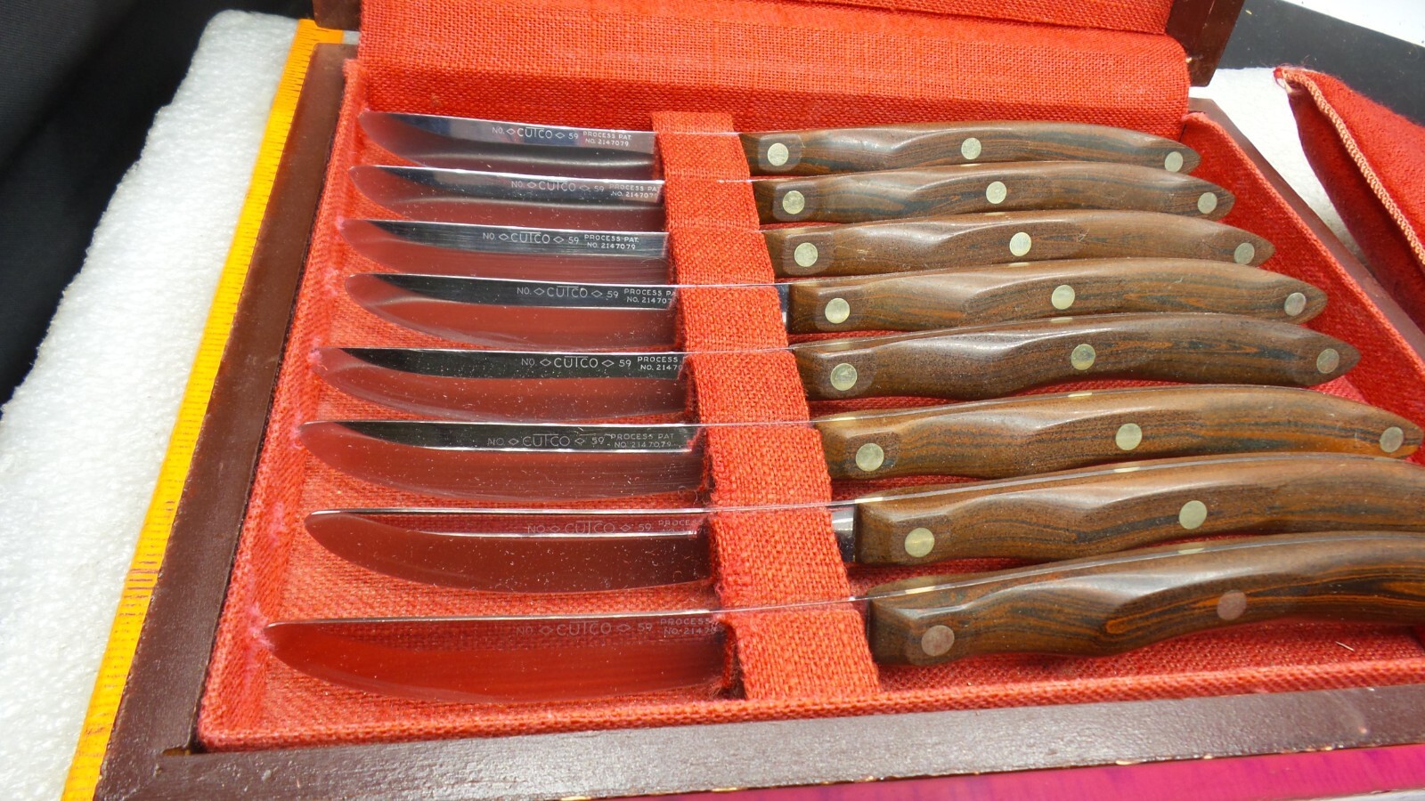 Vintage Cutco Smooth Steak Knife Set Of 8 Knives # 59 Pat No. 2147079 ...