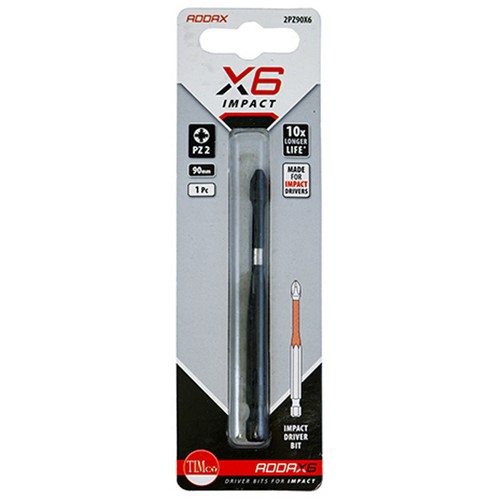 Addax X6 PZ2 Impact Driver Bits Pozi Screwdriver insert Cross Recess ...
