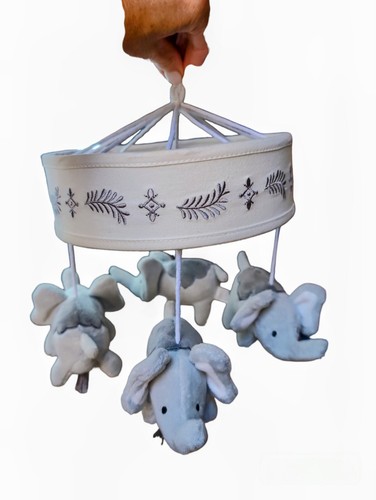 Levtex Baby Rotating Crib Mobile Gray Minimalist Neutral Elephant | eBay