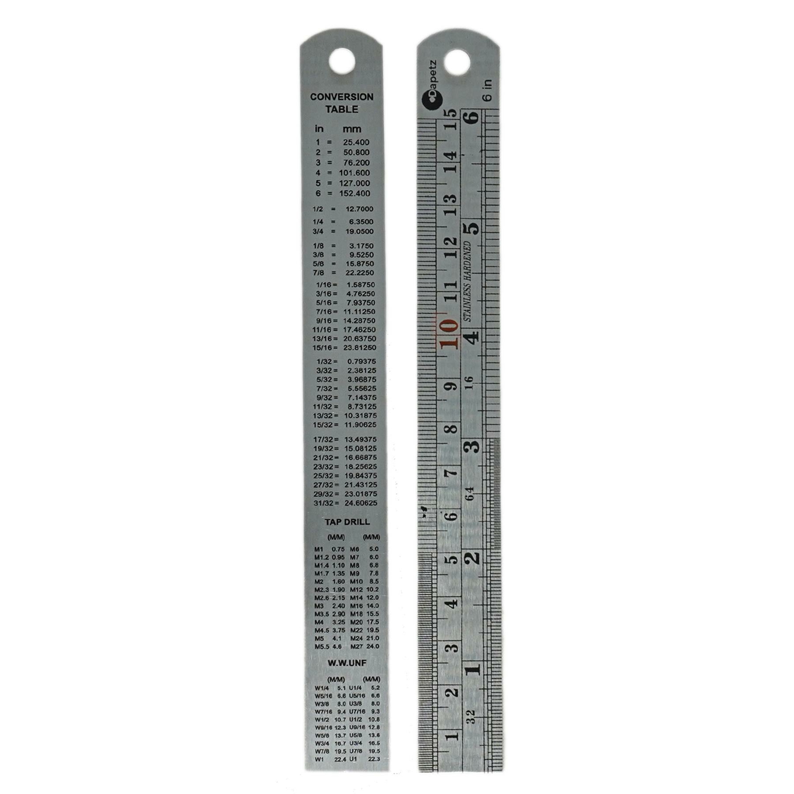 Stainless Steel Metal Ruler | Metric & Imperial | 6" 15cm 150mm ...