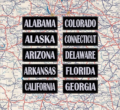 United States US State Patches 9" x 2" Embroidered Iron-on Applique ...