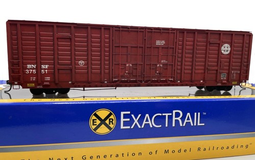 HO EXACTRAIL EP-80608-4 P-S 60' WAFFLE SIDE BOXCAR BNSF 37551 WEATHERED ...