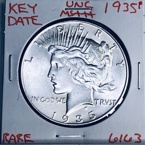 1935 P BU GEM PEACE SILVER DOLLAR UNC MS+++ U.S. MINT RARE KEY COIN ...