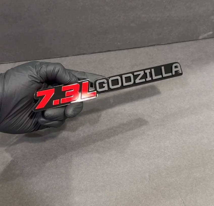 2PC 7.3L Godzilla Engine Badges – 3D Emblem Pair for Car Fender ...