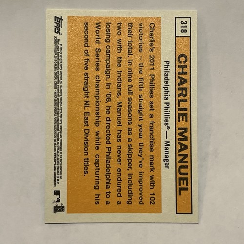2012 Topps Heritage Charlie Manuel #318 | eBay