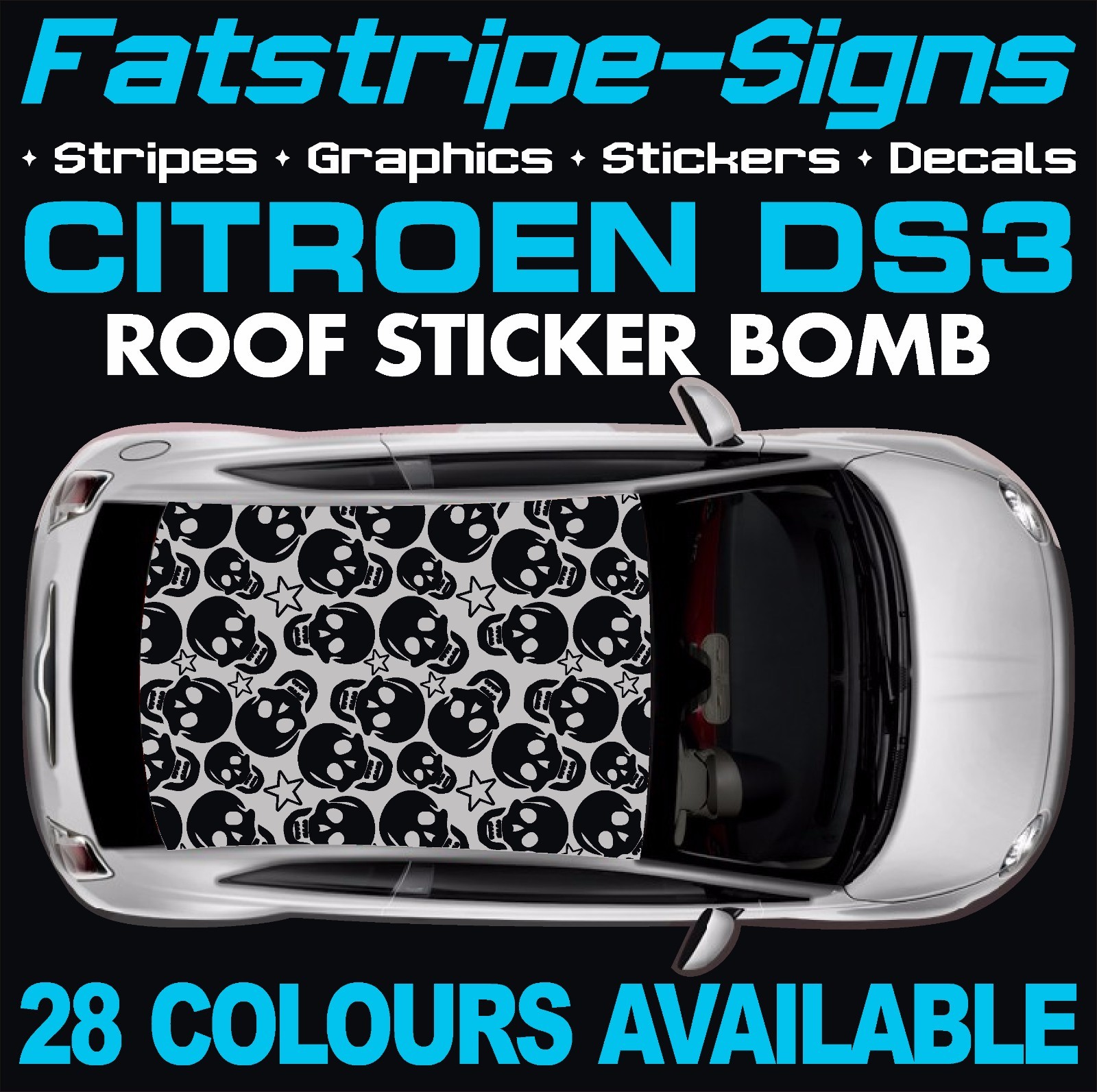 to fit CITROEN DS3 GRAPHICS STICKER BOMB ROOF DECALS STICKERS STRIPES ...