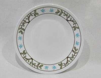 ️ 1 Corelle TREE BIRD 6.75" BREAD PLATE *Nature Flying Blue Birds Brown ...
