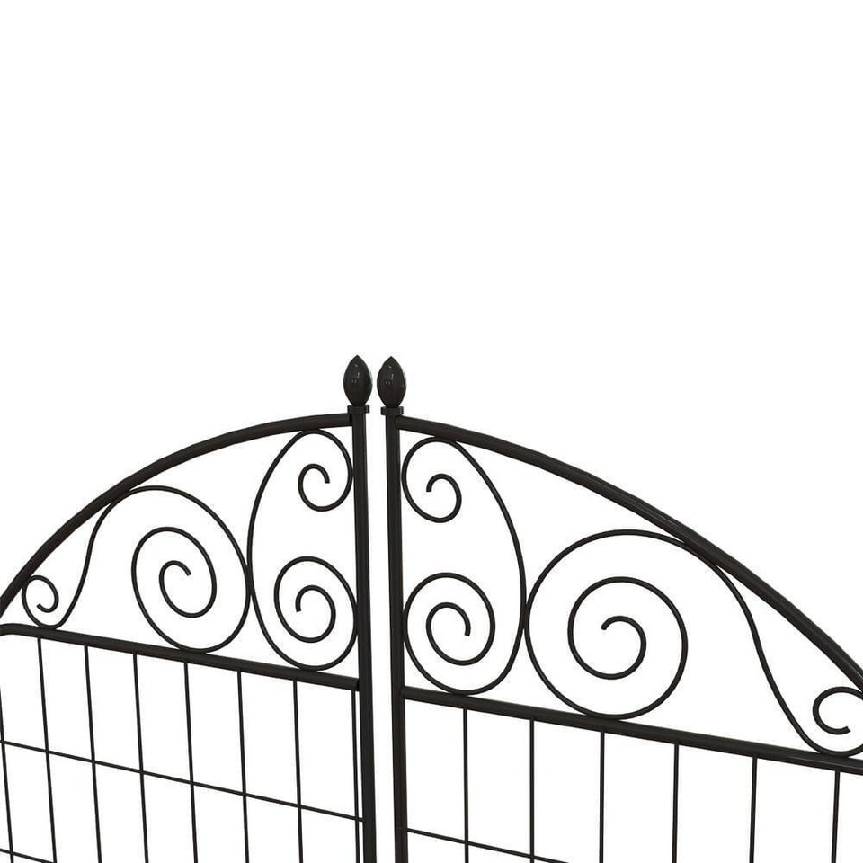 Vigoro Garden Fence Gate Metal Black Rockdale 42in Outdoor Yard Walkway ...