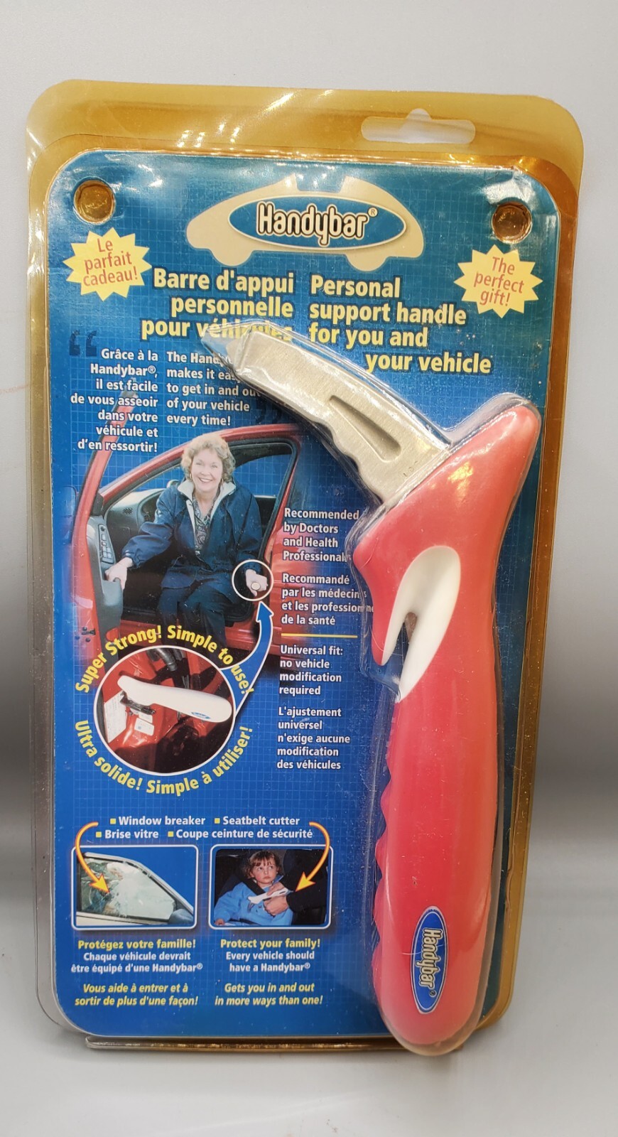 HandyBar Car Handle Safety Support Seatbelt Cutter Window Breaker Bar ...