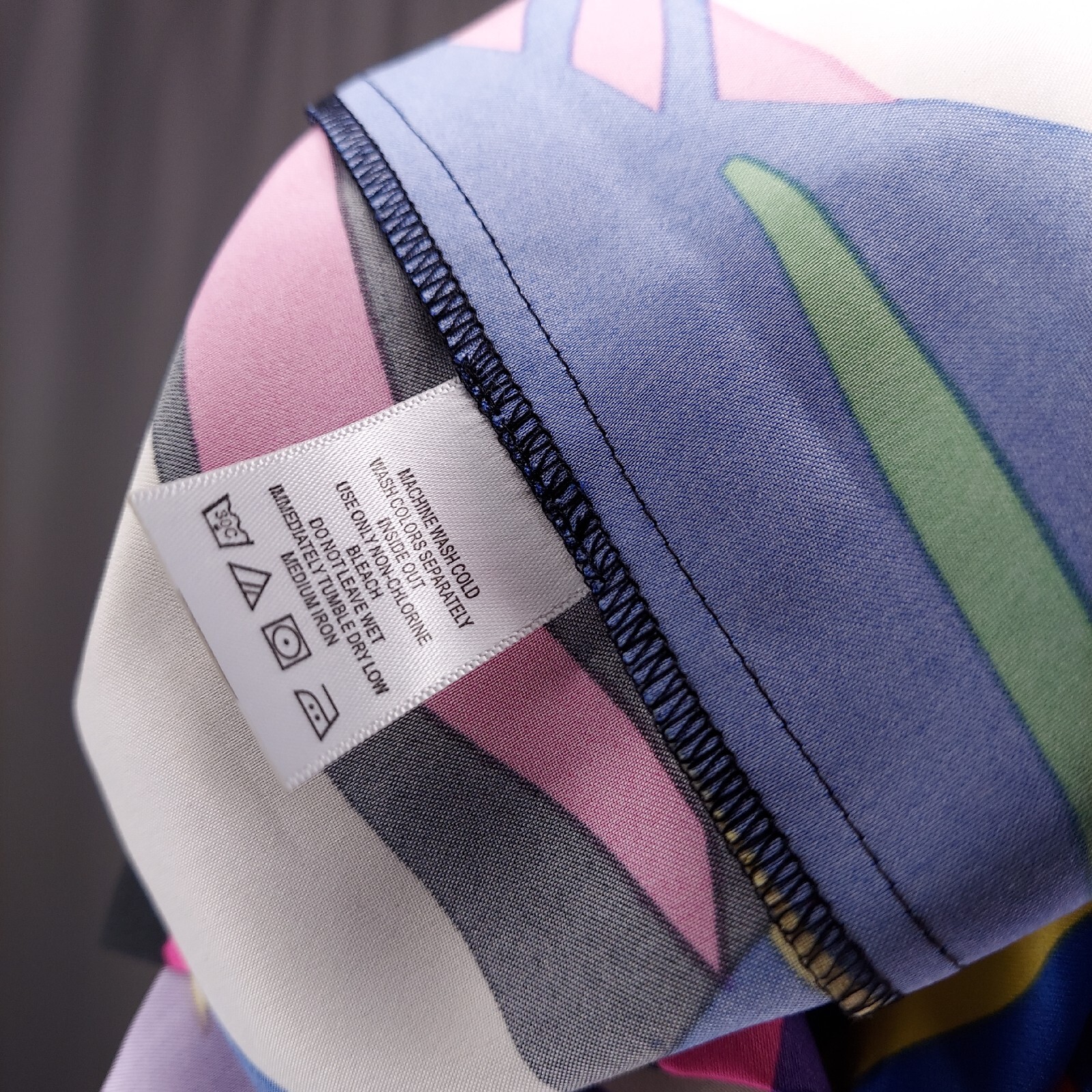 Metrostyle Rainbow Dress 10 Silky Geometric Short Cap… - Gem