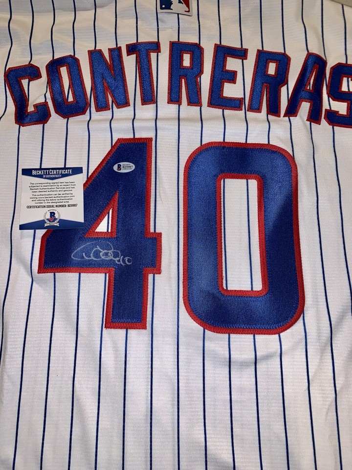 WILLSON CONTRERAS Signed Autographed Cubs Home Jersey BAS Beckett CoA 🔥 ...