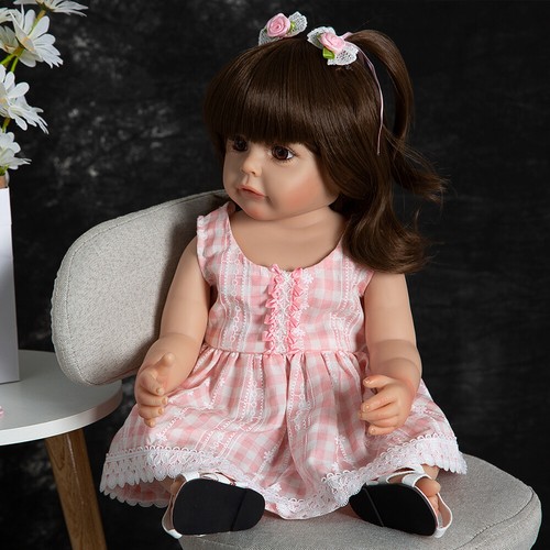 55cm Reborn Toddler Girl Doll 22 Inch Full Silicone Vinyl Anatomically ...