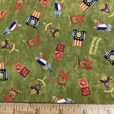 Boy Scout Fabric Norman Rockwell BTHY Quilting Treasure Insignia Ever ...