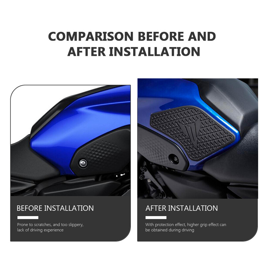 Pair Side Tank Pads Protector Stickers Decal For Yamaha MT-07 MT07 From ...