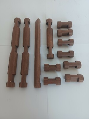 12 piece long and short vintage real wood Lincoln Logs | eBay