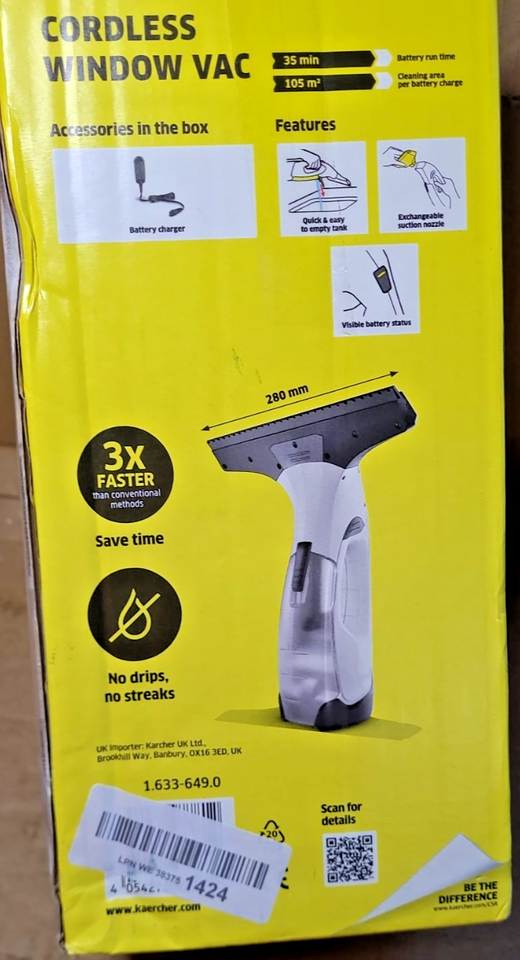 Kärcher Window Vac WV 2Battery Running Time 35min LED Display for ...