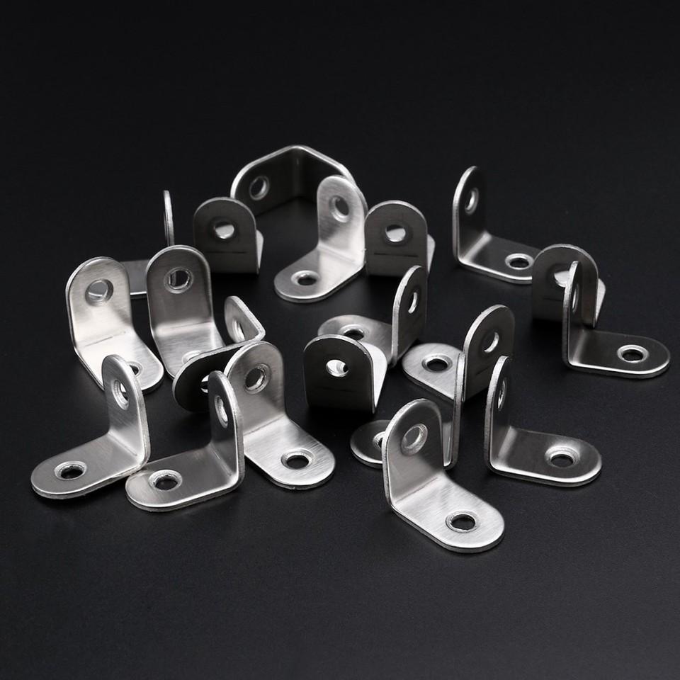 Stainless Steel L-shaped Bracket Brackets Countertop Angle Corner | eBay UK