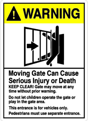 WARNING ELECTRIC GATE PRINTED SIGN & STICKERS VARIOUS SIZES A6 A5 A4 A3 ...