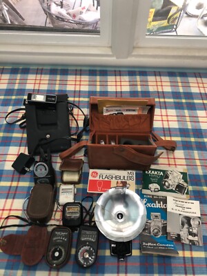 vintage camera accessories including lenses, Filters, exposure meters ...