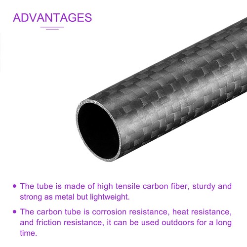14mmx12mmx500mm Carbon Fiber Round Tubes 3K Roll Wrapped Tube for RC Airplane | eBay