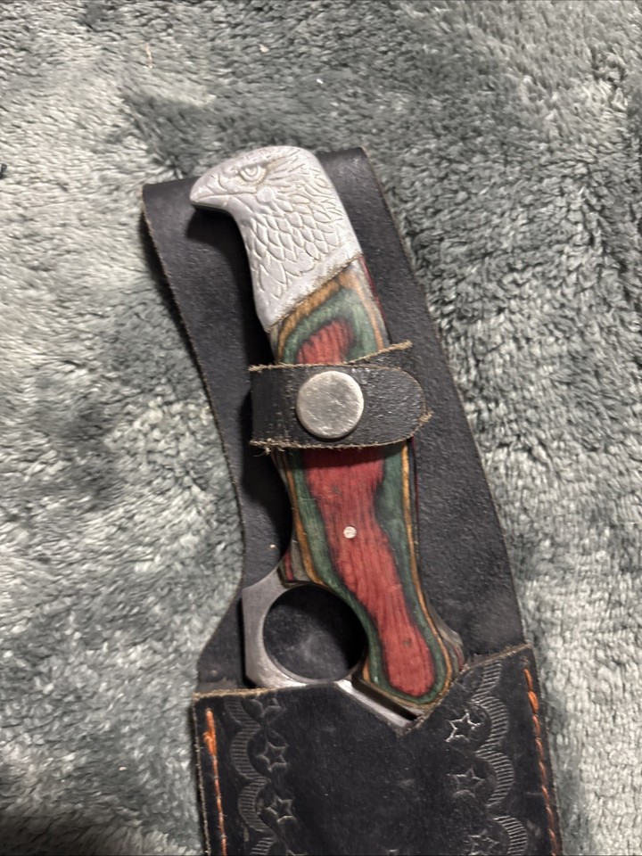 Eagle Head Native American Hunting Knife with Leather Sheath | eBay