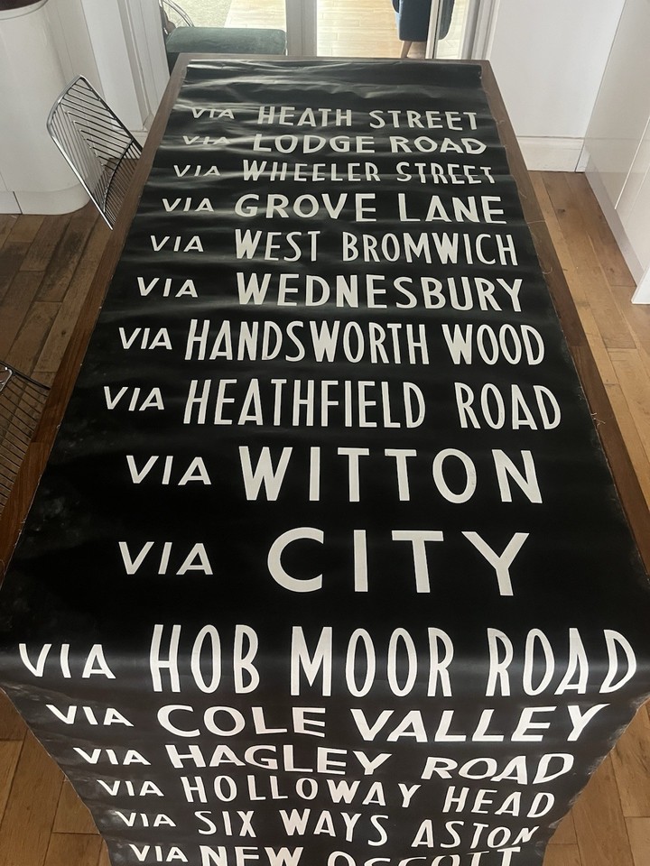 CASTLE BROMWICH - Hockley Perry Bar 4.1976 Bus Blind 36” Gift | eBay