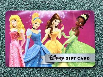 WALT DISNEY FOUR PRINCESS CINDERELLA GIFT CARD, Disney World | eBay
