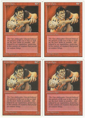 MTG Gray Ogre x4 4th Fourth Edition Common NM/LP Playset | eBay