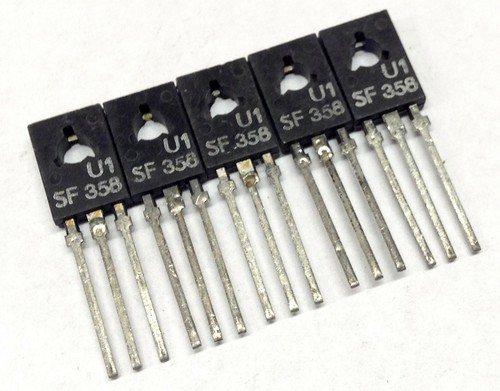 5 Stück SF358 = BF458 NPN-Transistoren 250V 300mA 6W >60MHz, TO126 RFT ...