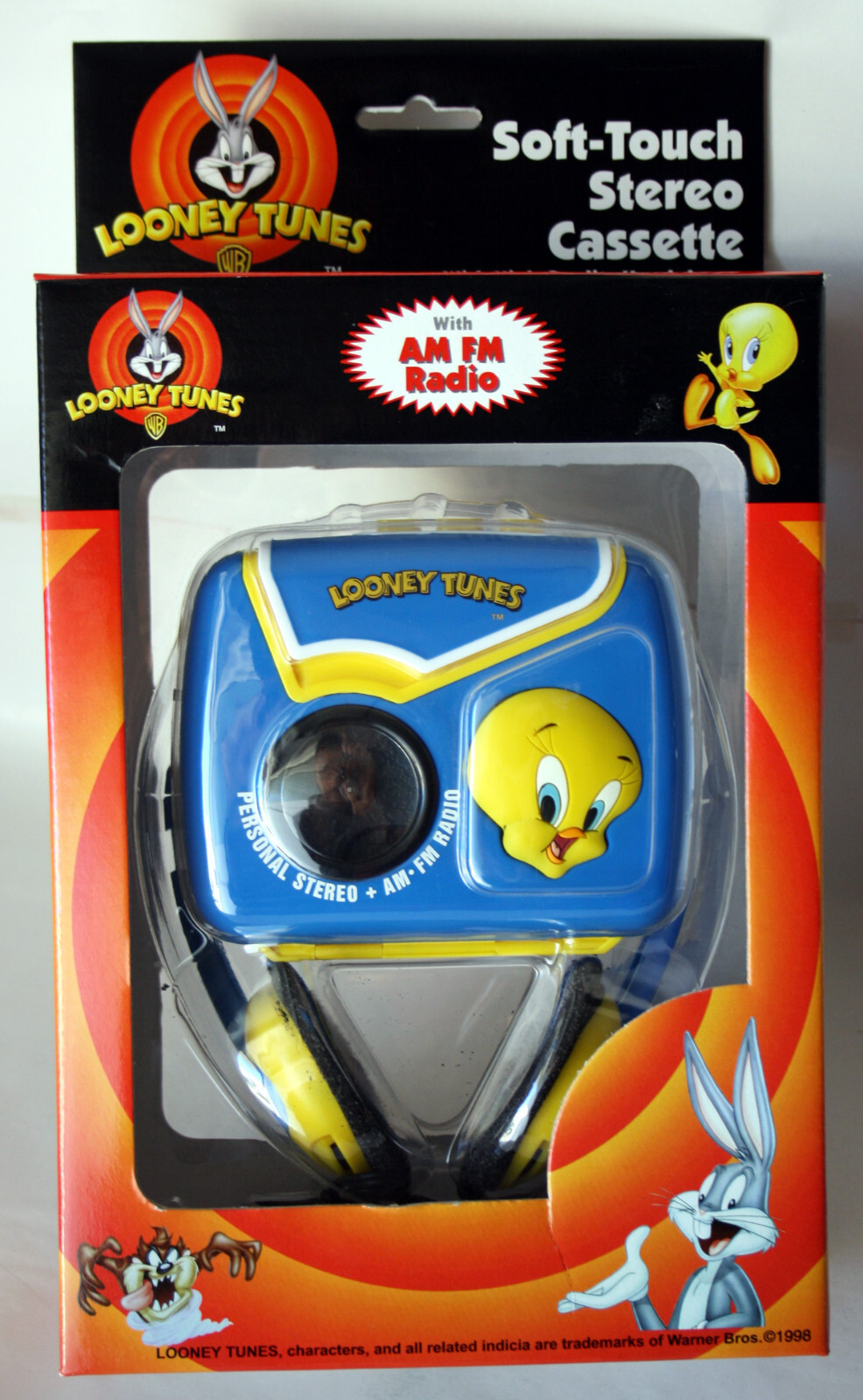 VINTAGE 1998 LOONEY TUNES TWEETY SOFT TOUCH STEREO CASSETTE PLAYER ...