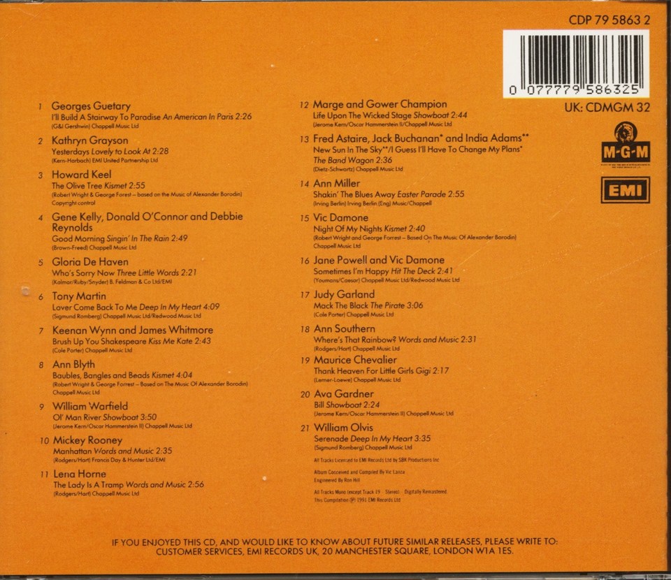 Various - The Great MGM Stars - Magic Moments - From The Musicals Vol.1 ...