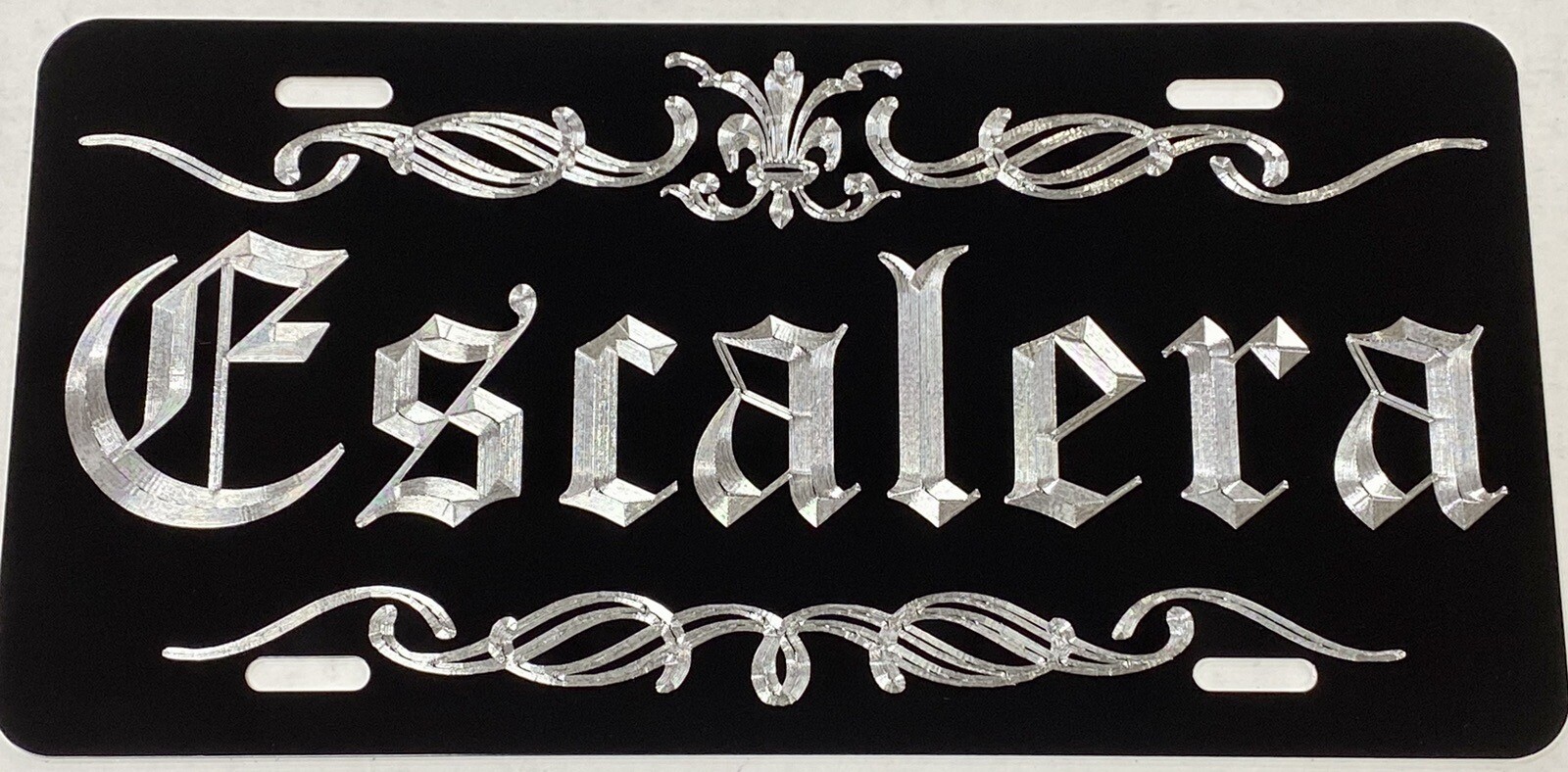 3D Engraved Custom Personalized Name Fancy Diamond Etched License Plate ...