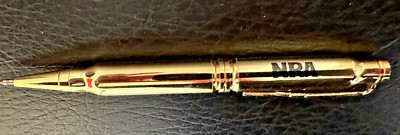 Vintage NRA Bullet Shape Gold Tone Refillable Twist Pen With Rifle Clip ...