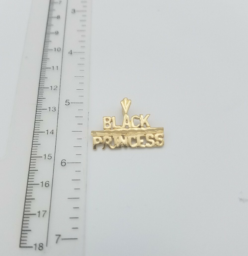 14KT GOLD EP BLACK PRINCESS CHARM PENDANT - 2132 | eBay