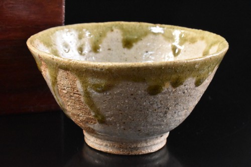 U6270: Japanese Old Seto-ware Shapely TEA BOWL Green tea tool w/box Tea ...